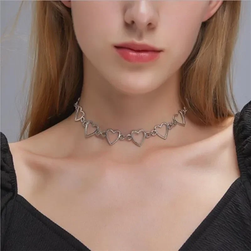 Sweet Love Heart Choker Necklace Statement Girlfriend Gift Cute Bicolor ...
