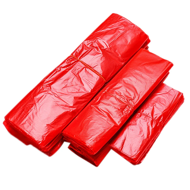 40-50pcs-Red-Plastic-Bag-Supermarket-Grocery-Gift-Shopping-Thicken-with ...