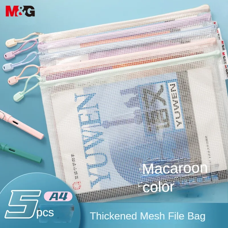 M-G-5pcs-A4-Mesh-Zipper-File-Bags-Exam-Papers-Subject-Sorting-Bags-Exam ...