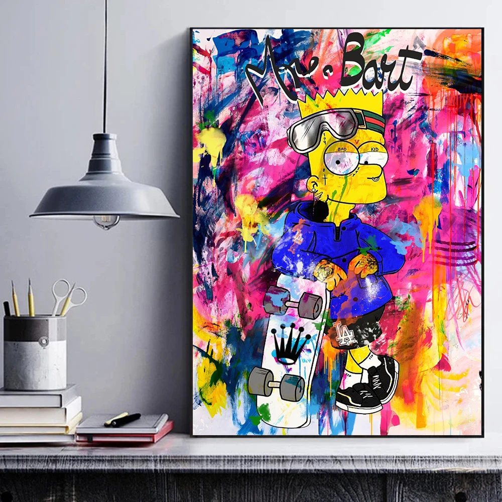 Bad-Kid-Bart-Simpson-Poster-Street-Graffiti-Art-Canvas-Painting-Print ...