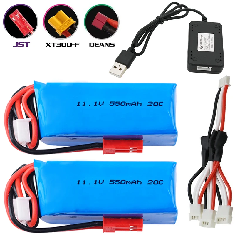 11.1V 550mAh 20C 3S Replacing Lipo batteries For Rc toy Mini SU27 Fixed ...