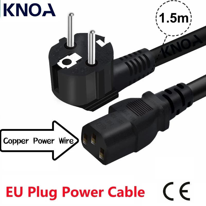 1.5m EU Plug Power Cable IEC C13 AC Power Supply Cable Extension Cord ...