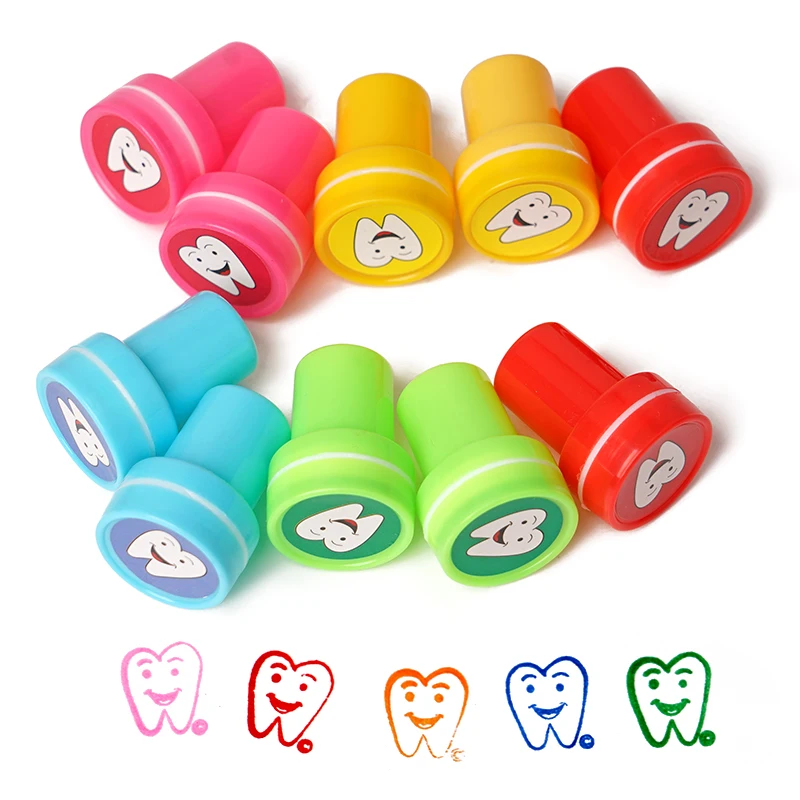 10pcs-Colorful-Tooth-Smiling-Shape-Stamper-Cute-Dentist-Gift-for-Kid ...