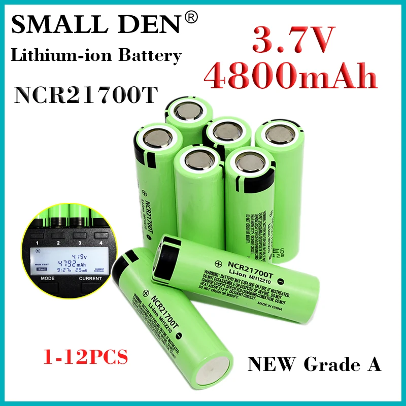 1-12PCS-New-NCR21700T-3-7V-4800mAh-Li-ion-Rechargeable-Battery-2C ...