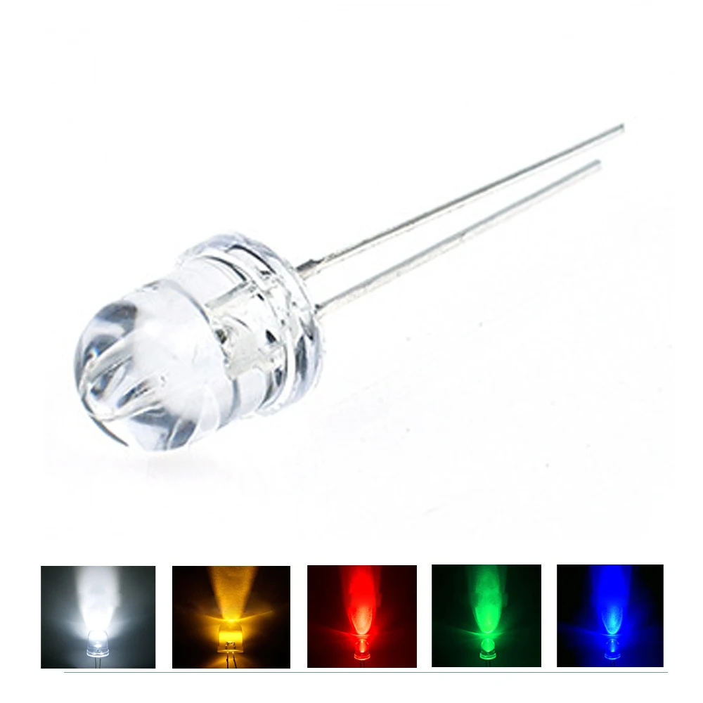 Diodo-LED-superbrillante-de-8mm-10-50-piezas-Blanco-azul-rojo-Verde ...