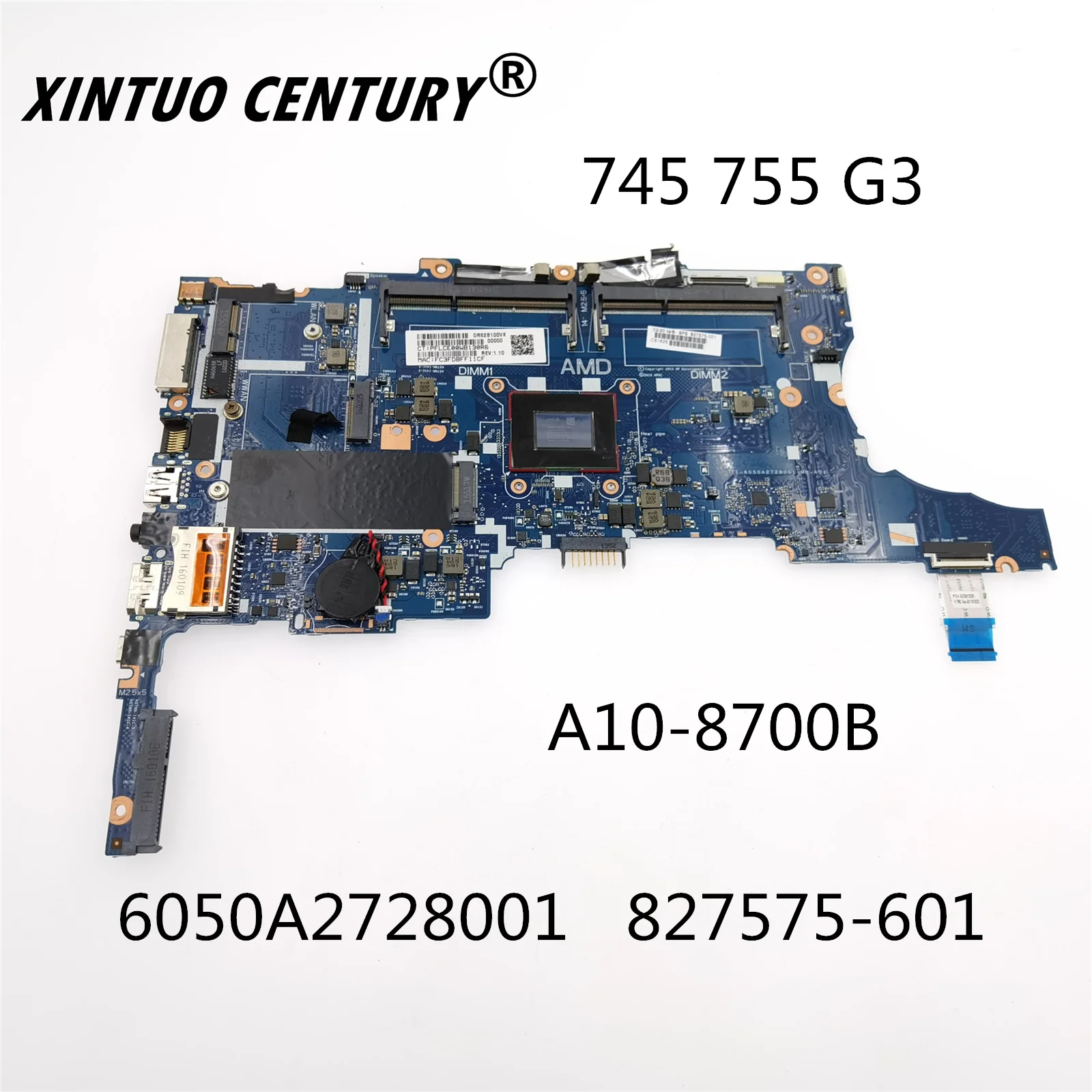For HP Elitebook 745 755 G3 motherboard 827575-001 827575-601 A10-8700B ...