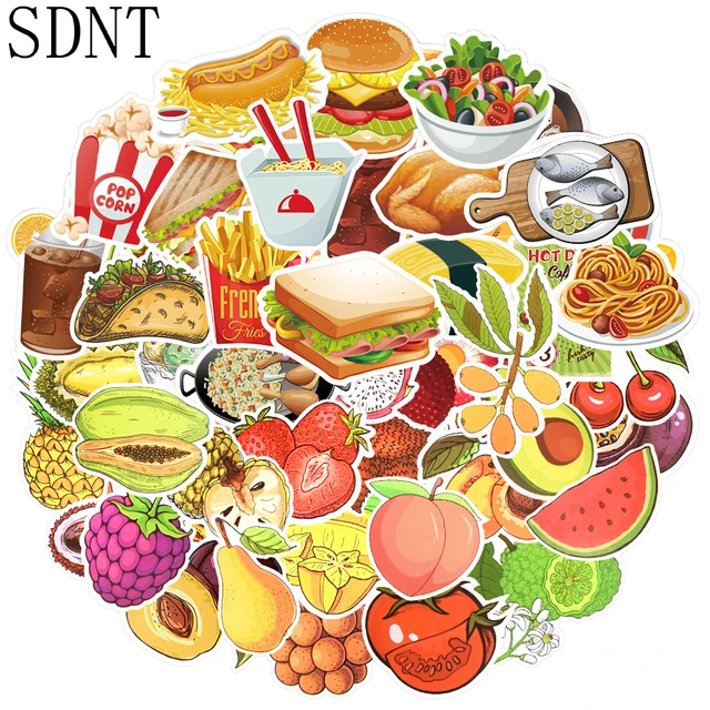 Cartoon Junk Food Collage