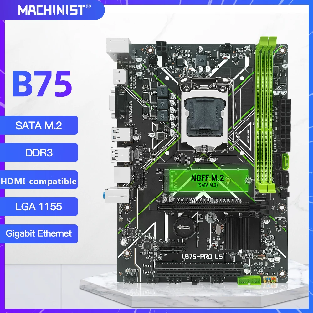 B75デスクトップマザーボードM.2 LGA1155 I3 I5 I7 CPUサポートDDR3 RAM用のHDMI VGA 新品即決