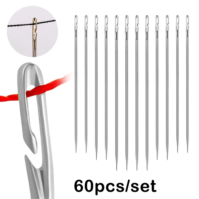 60-12pcs-Self-Threading-Sewing-Needles-Household-Elderly-Needle-side ...