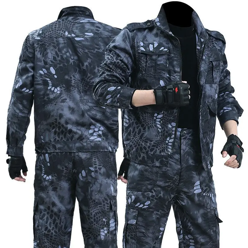 Outdoor-Uniform-Men-s-Soft-Tracksuit-Suit-Black-Python-Pattern-Wear ...