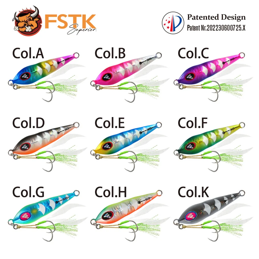 Versatile Slow Pitch Jigs - 30g, 40g, 60g, 80g - Easy Fishing Tackle