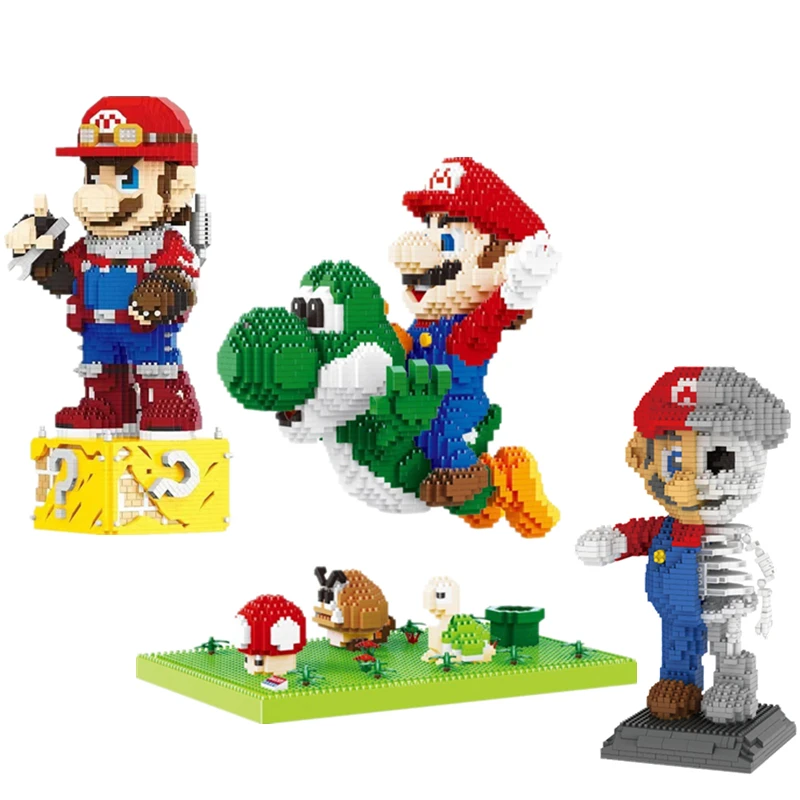 Bloques de construcción de Super Mario Bros, figuras de Anime de ...