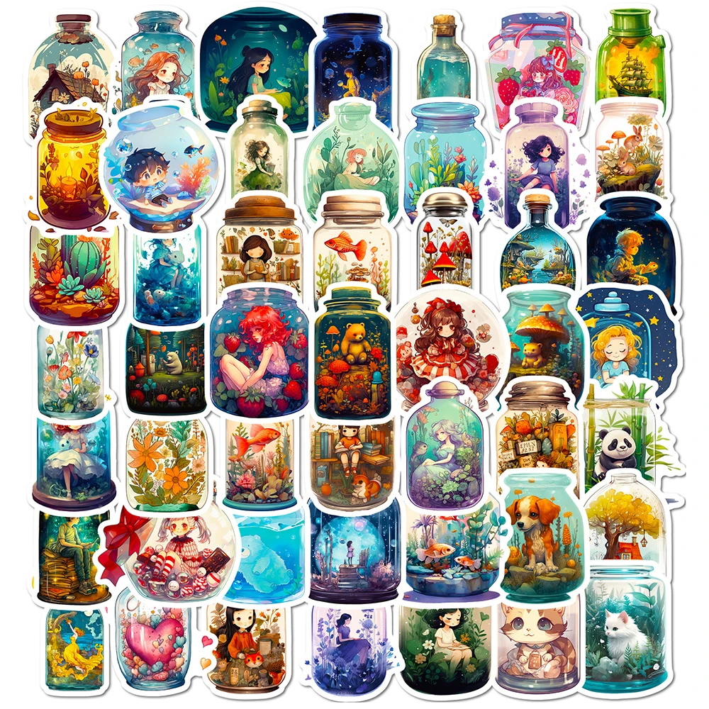 10-30-50PCS-INS-Style-Bottle-World-Cartoon-Stickers-Aesthetic-DIY-Kids ...
