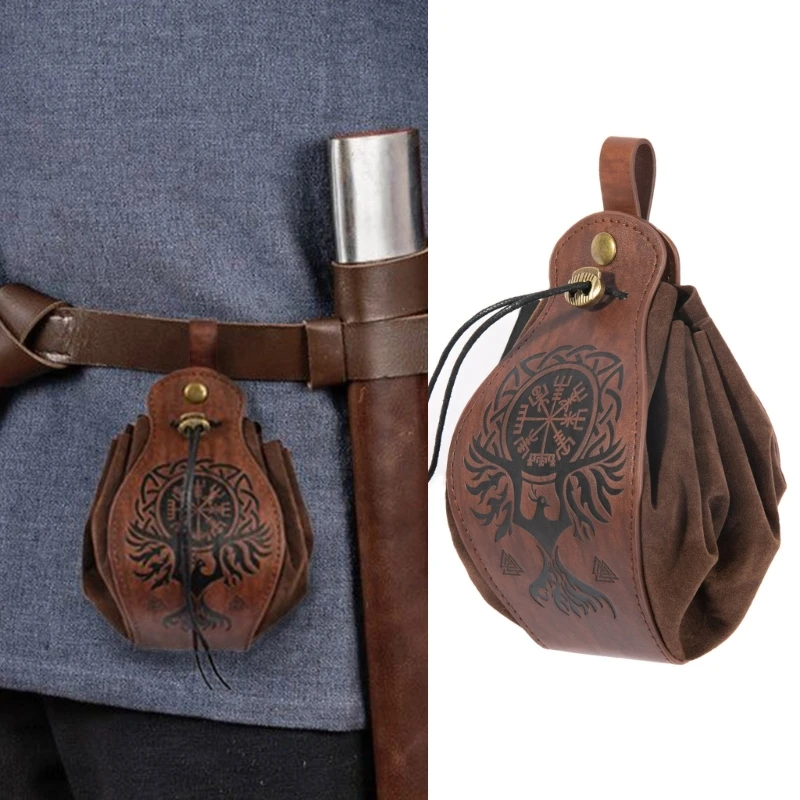 DND Dice Bag Handmade PU Leather Bag Tray Drawstring Pouch Bag Gift for ...