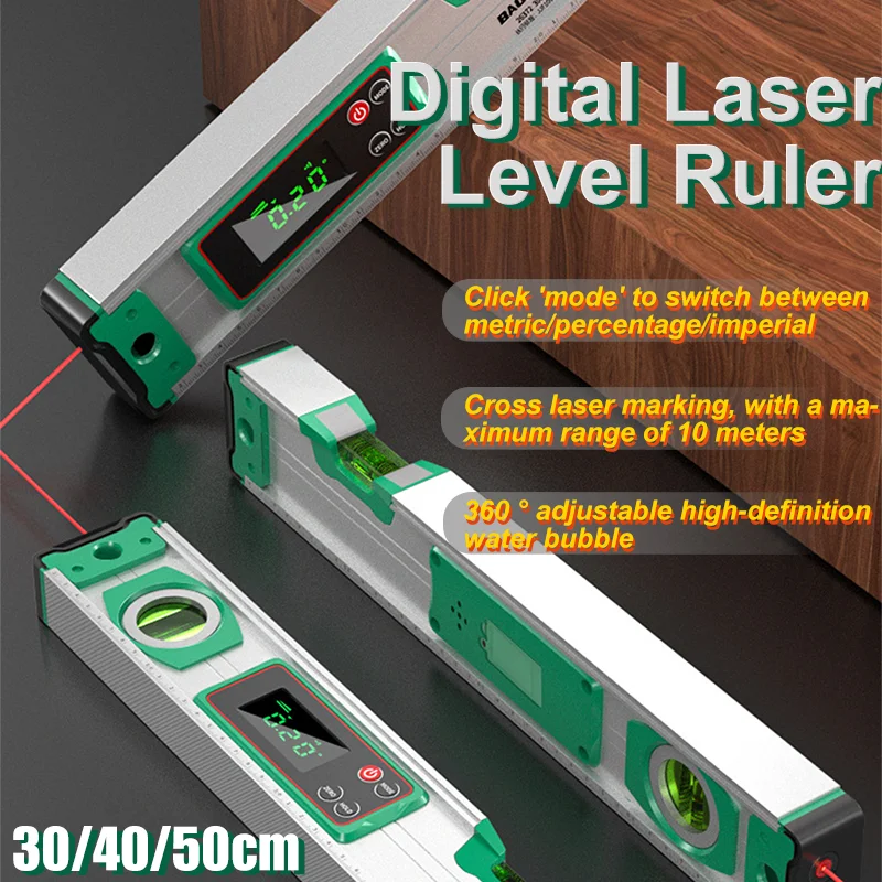 Digital Display Laser Level Ruler 30/40/50cm Bubble Spirit Level ...