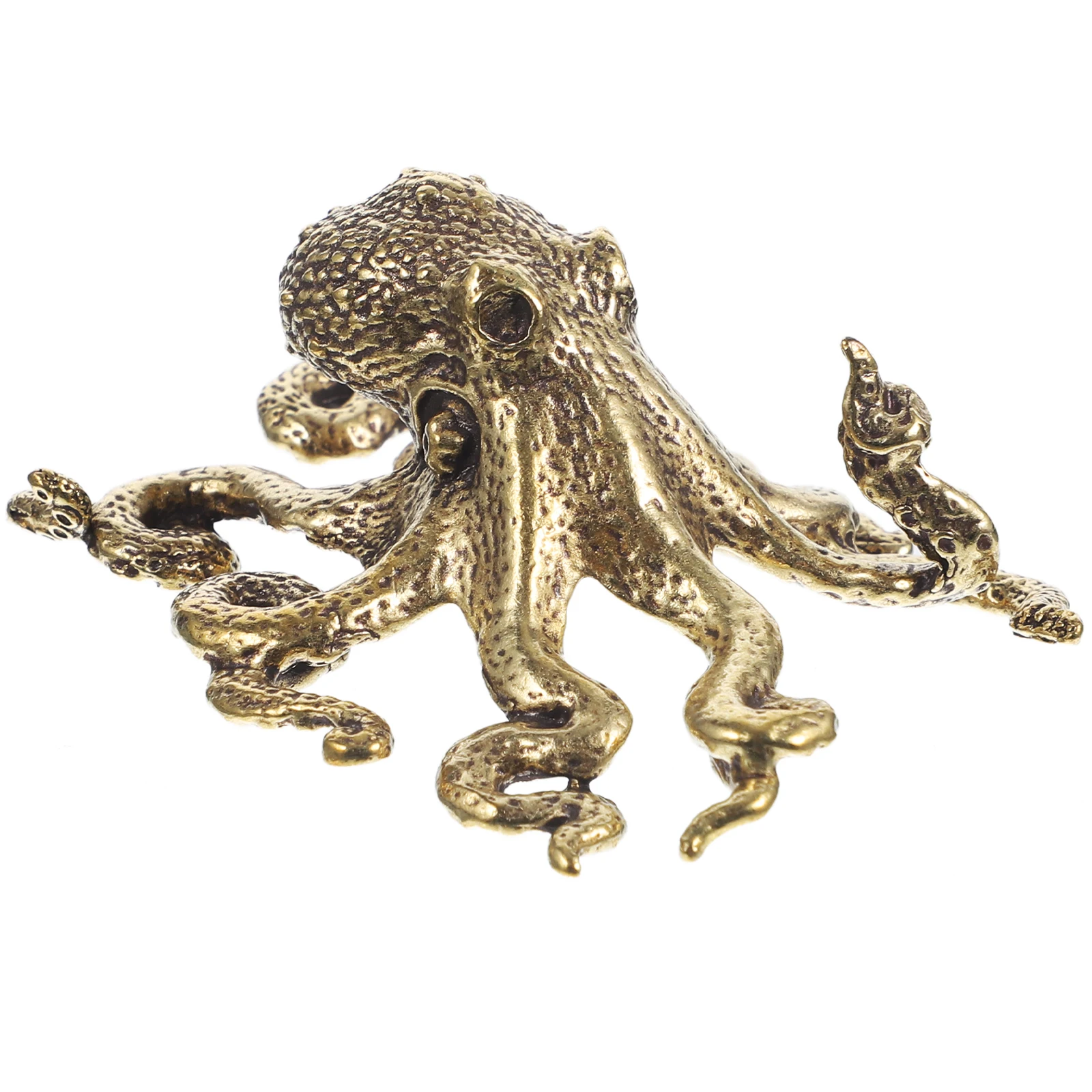 Miniature Brass Octopus Figurine Desktop nament Bronze Statue Office ...