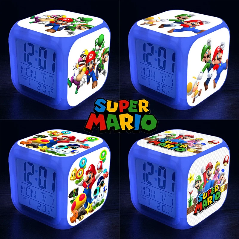 Baru-Super-Mario-LED-Tujuh-Warna-Alarm-Bercahaya-Dekorasi-Kamar-Tidur ...