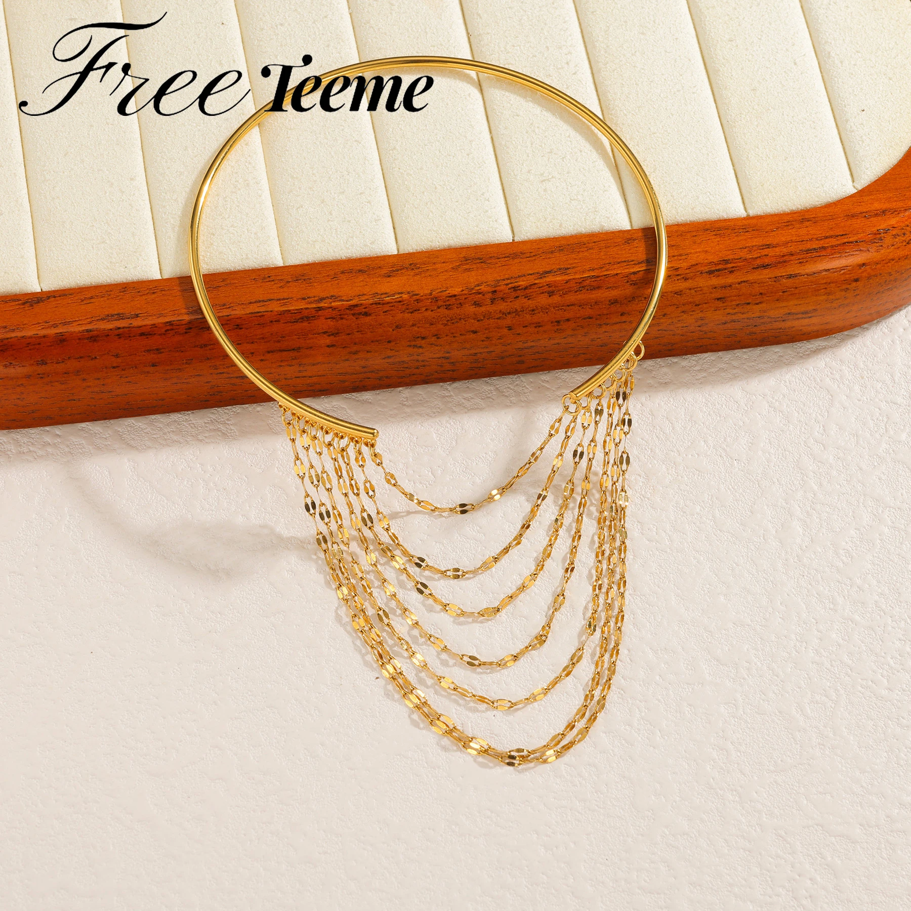 Freeteeme Vintage Upper Arm Bangles for Women Goth Tassel Link Multi ...