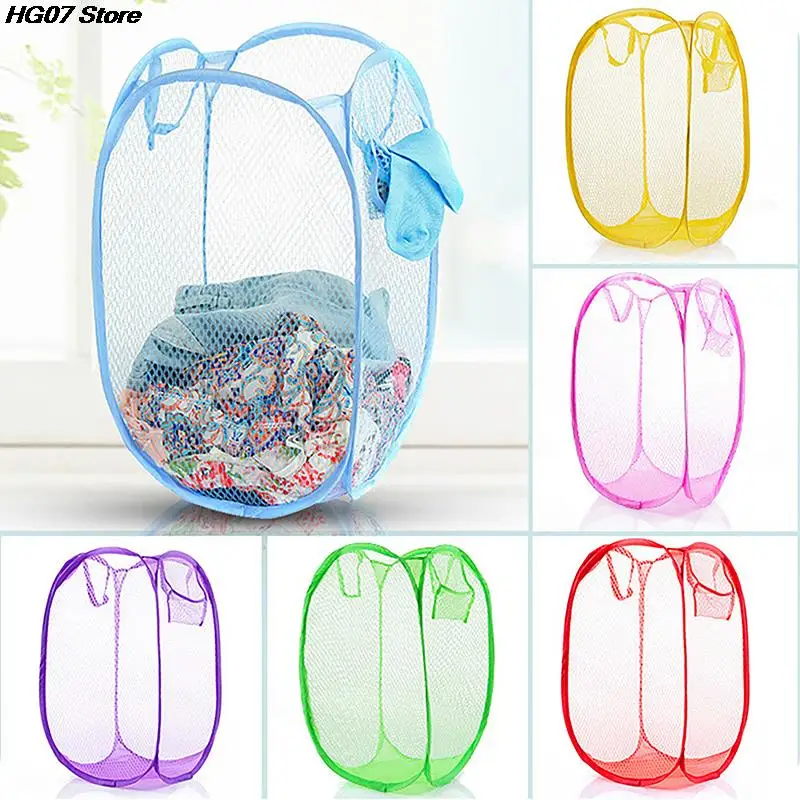 1PC-Folding-Laundry-Hamper-Cartoon-Pop-Up-Basket-Open-Mesh-Laundry ...