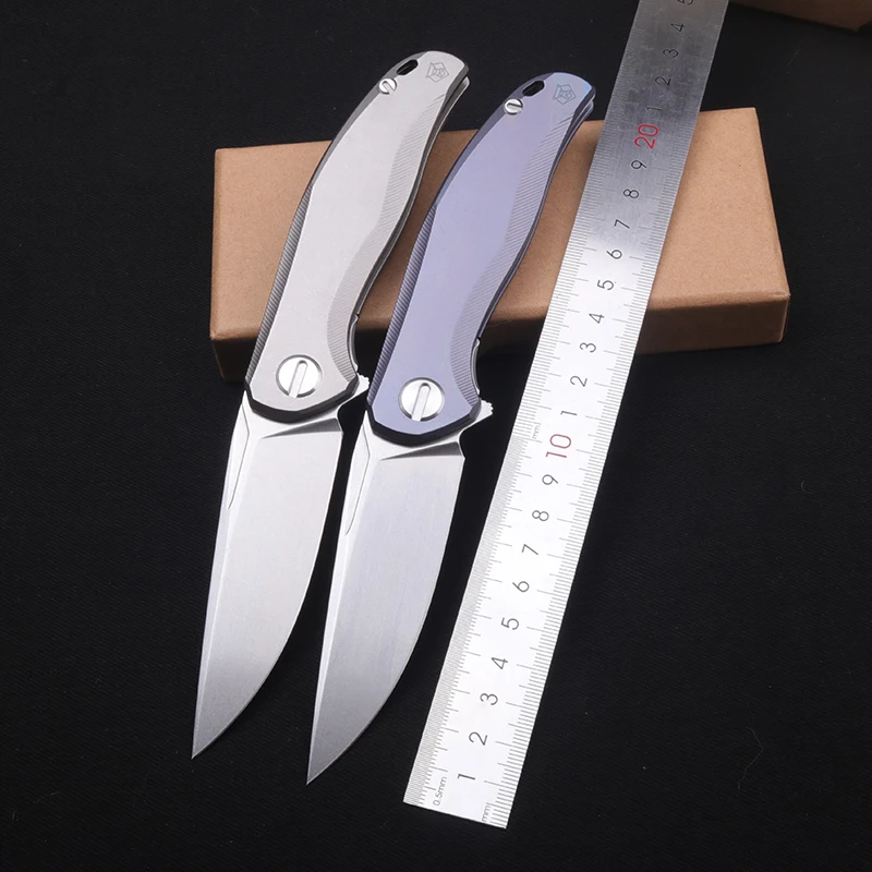 High quality TC4 titanium alloy handle folding knife, outdoor camping ...