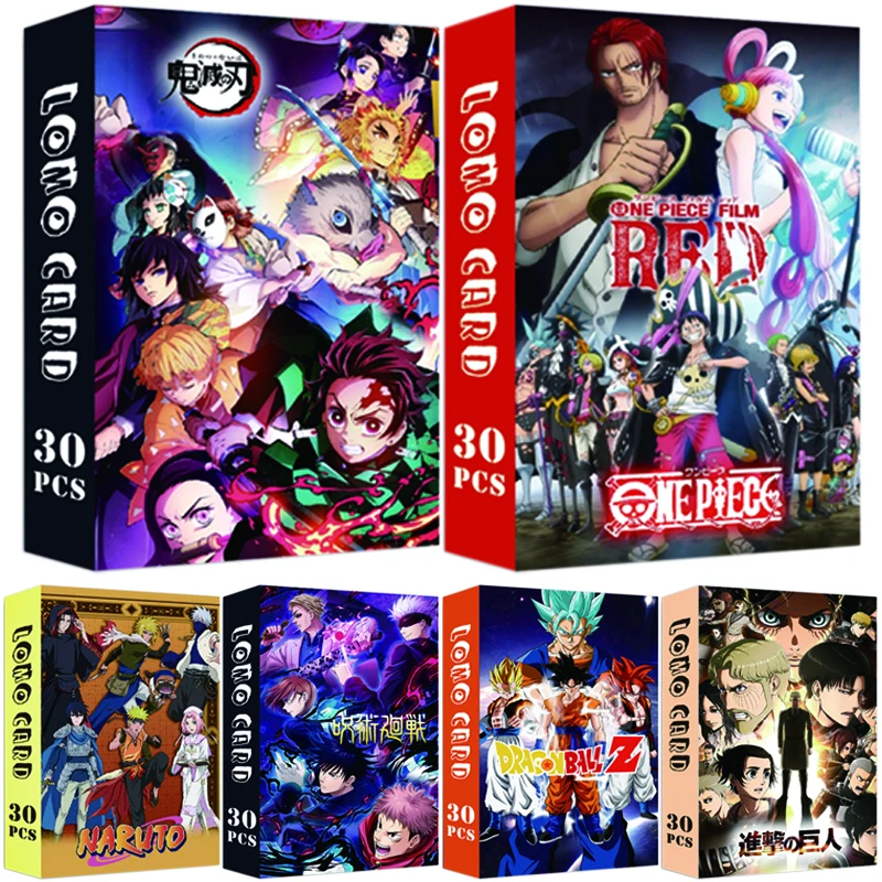 LOMO-Card-30Pcs-Set-Anime-Sailor-Moon-One-Piece-Naruto-JOJO-SAO-Cards ...