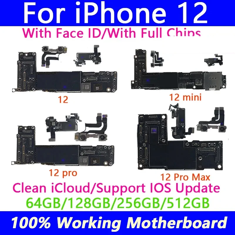 Free-Shipping-For-iPhone-12-12Pro-12Pro-Max-Motherboard-Face-ID ...