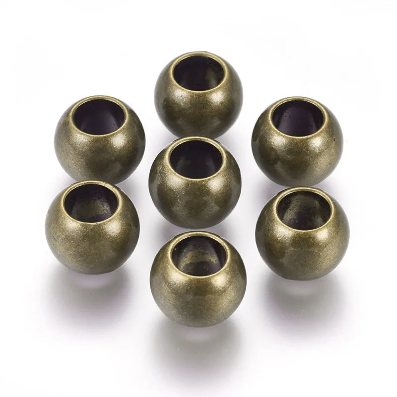 50pc-CCB-Plastic-Beads-Large-Hole-Bead-Rondelle-Antique-Bronze-12x9-5mm ...