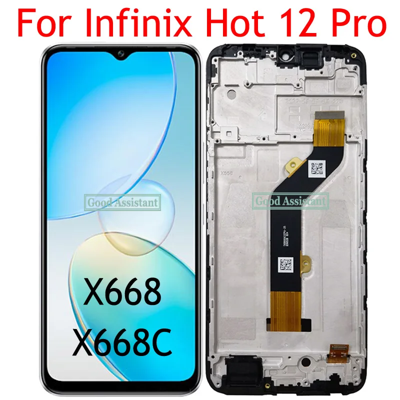Black-6-6-inch-For-Infinix-Hot-12-Pro-X668-X668C-LCD-Display-Touch ...