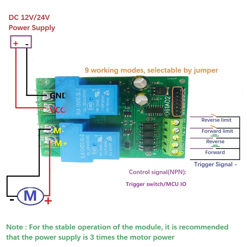 DC12V-DC24V-30A-DC-Motor-Controller-Relay-Board-Forward-Reverse-Control ...