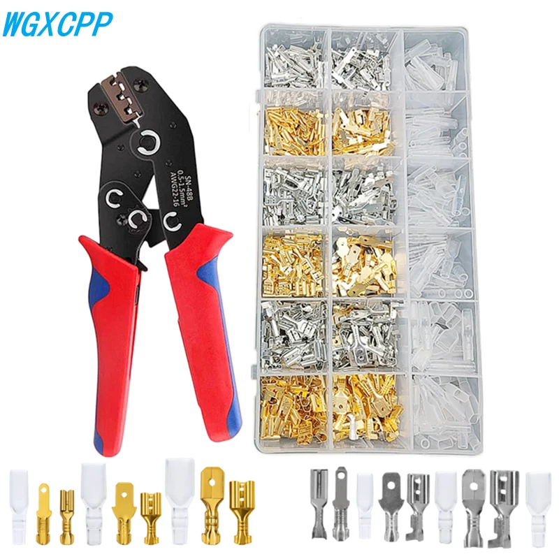 Feminino-e-Masculino-Terminal-Crimp-Fio-Conector-Terminais-El-tricos ...