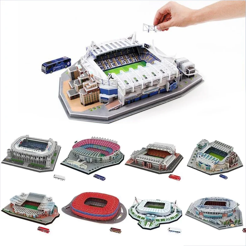 3D Paper Football Field Stadium Model Various Styles Creative DIY ...