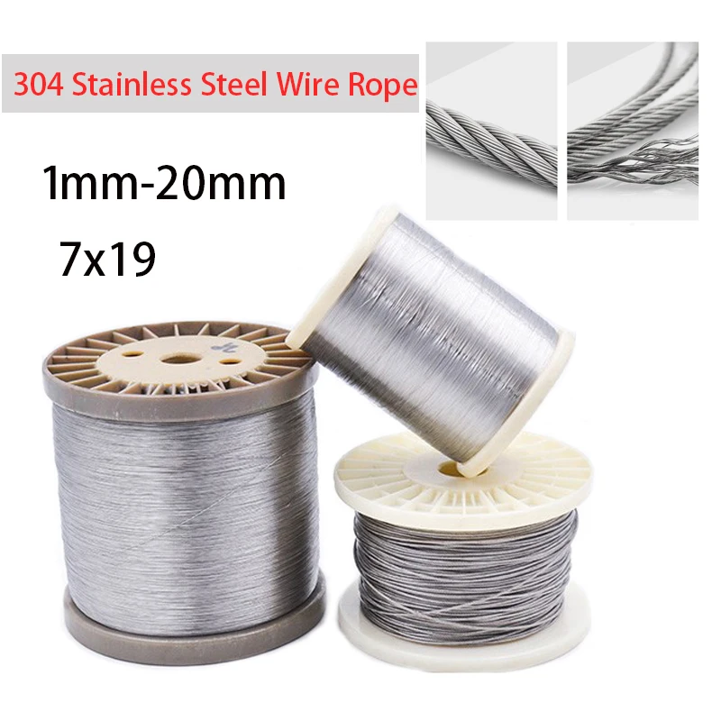 1-10m-1-20mm-Diameter-7X19-Structure-304-Stainless-Steel-Wire-Rope-Thin ...