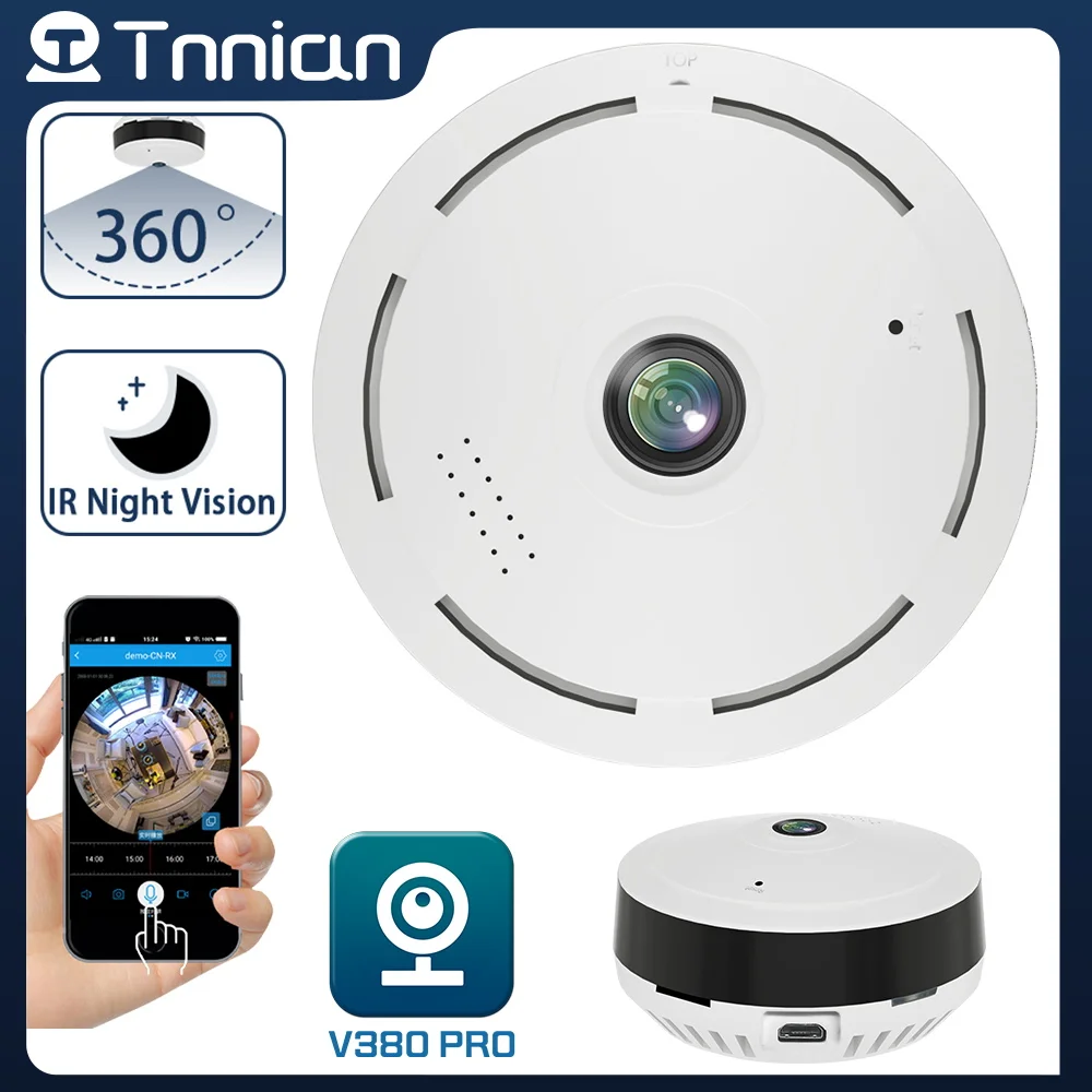 Tnnian-4MP-WIFI-Panoramic-Camera-360-Wide-Angle-Fisheye-VR-Surveillance ...