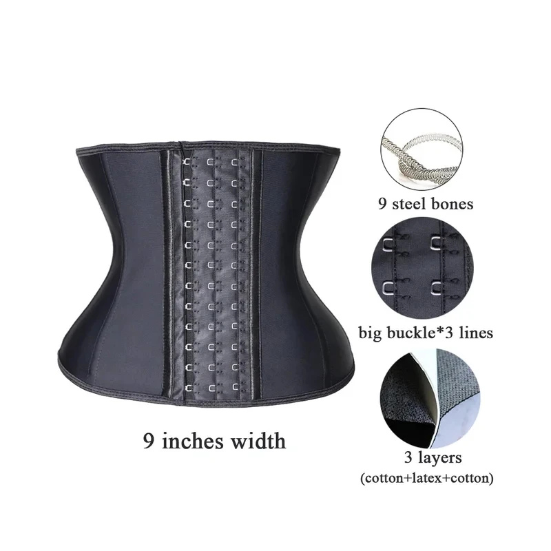 Short-Torso-Corset-Waist-Trainer-Latex-Body-Shapewear-Women-Tummy ...
