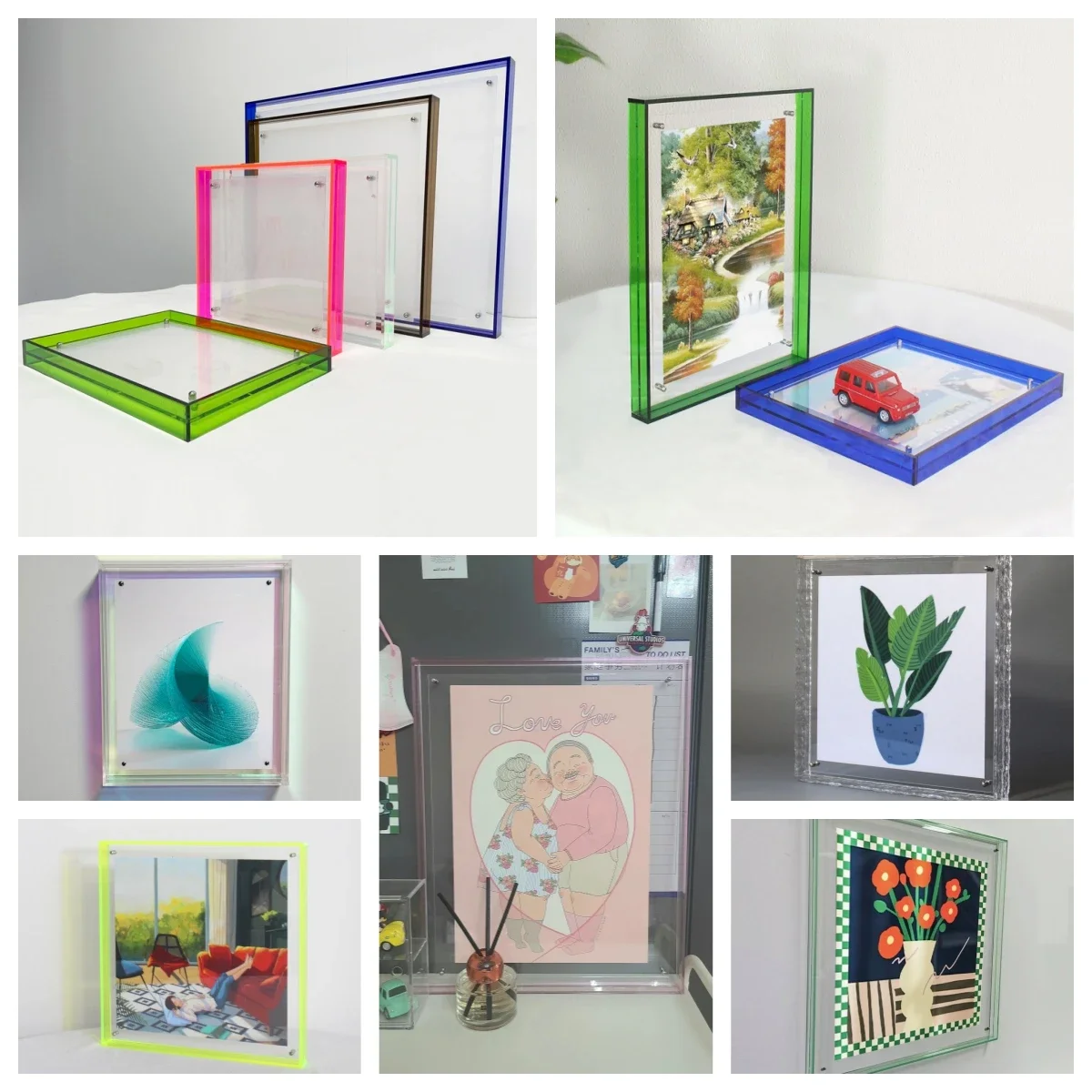 Transparent-Colorful-Acrylic-Photo-Frame-DIY-Poster-Painting-Frame-Hall ...