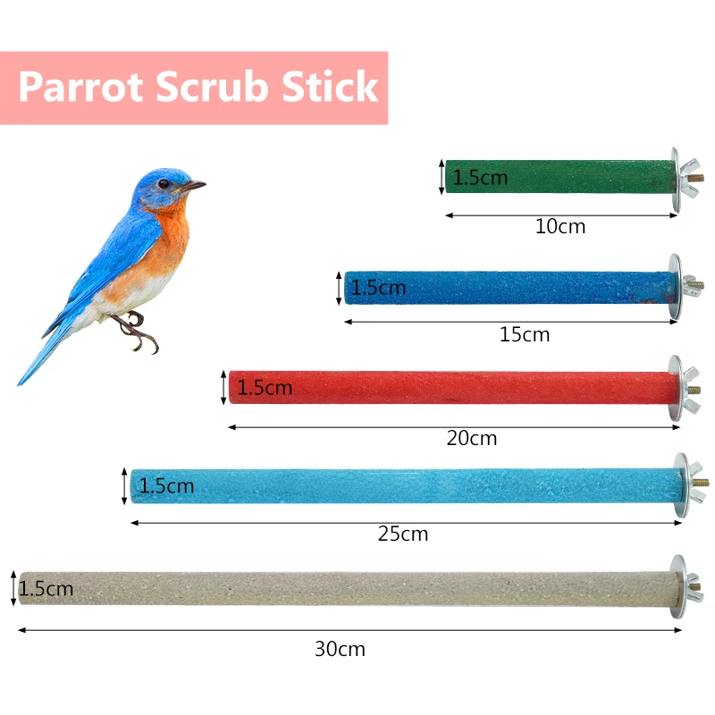 1 Pcs Pet Bird Toys Parrot Scrub Stick Perching Station Platform Paw ...