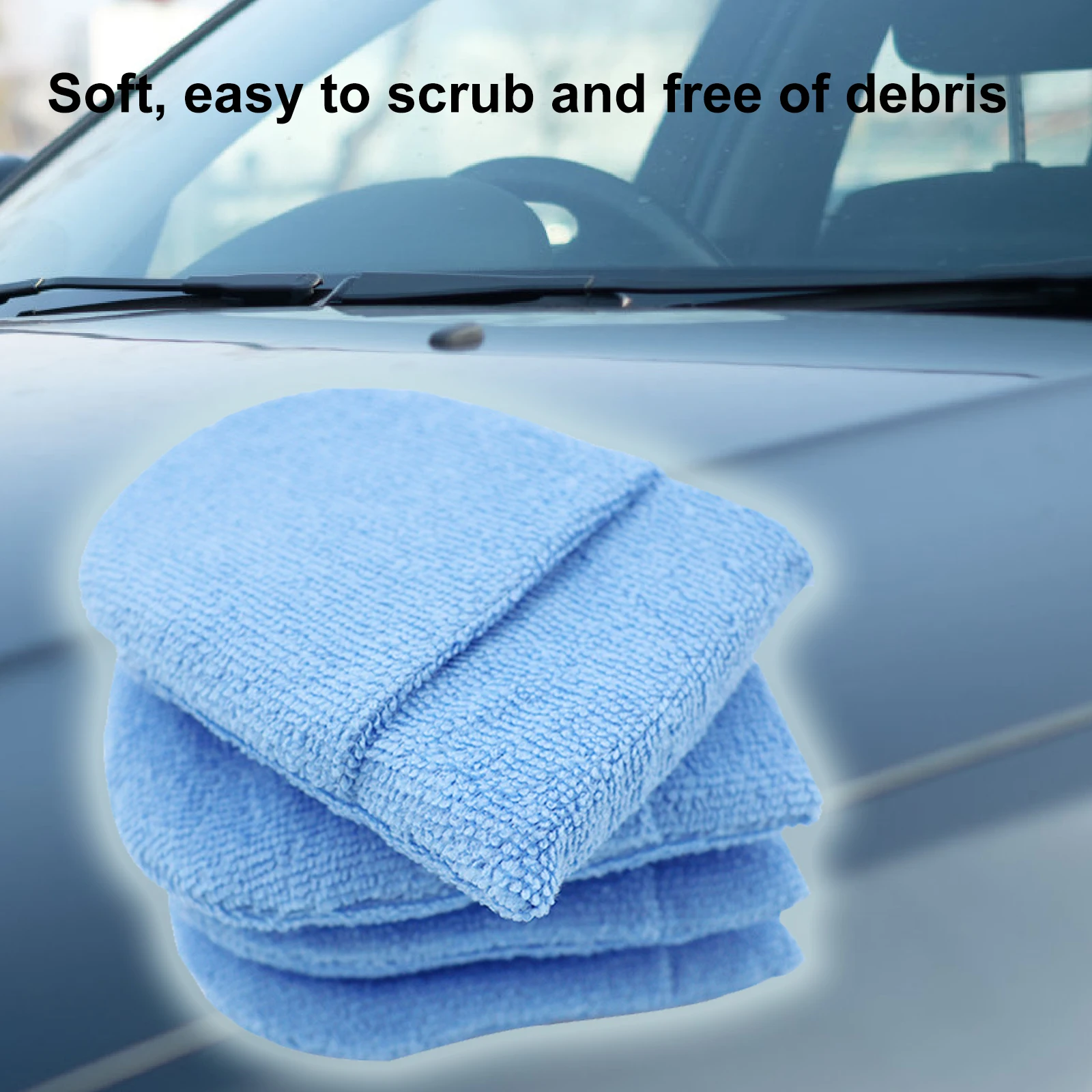 부드러운 극세사 자동차 왁스 어플리케이터 미트 폴리싱 스폰지 왁스 폼 어플리케이터 패드 자동차 청소 자동차 디테일링 6