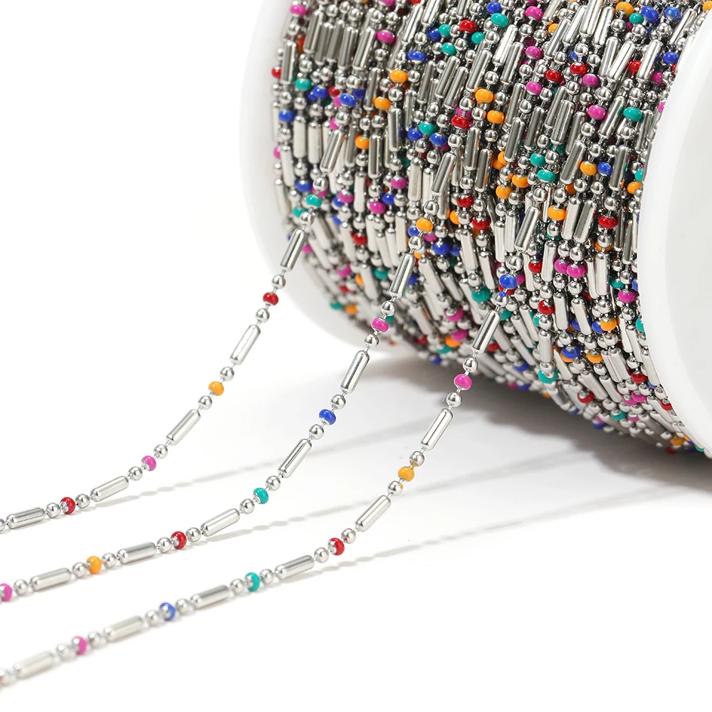 1 Meter Nickel-free Stainless Steel Ball Stick Beaded Chains for DIY ...