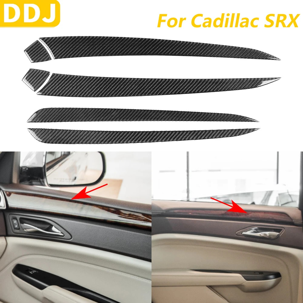 For Cadillac SRX 2010-2016 Carbon Fiber Front Rear Inner Door Panel ...