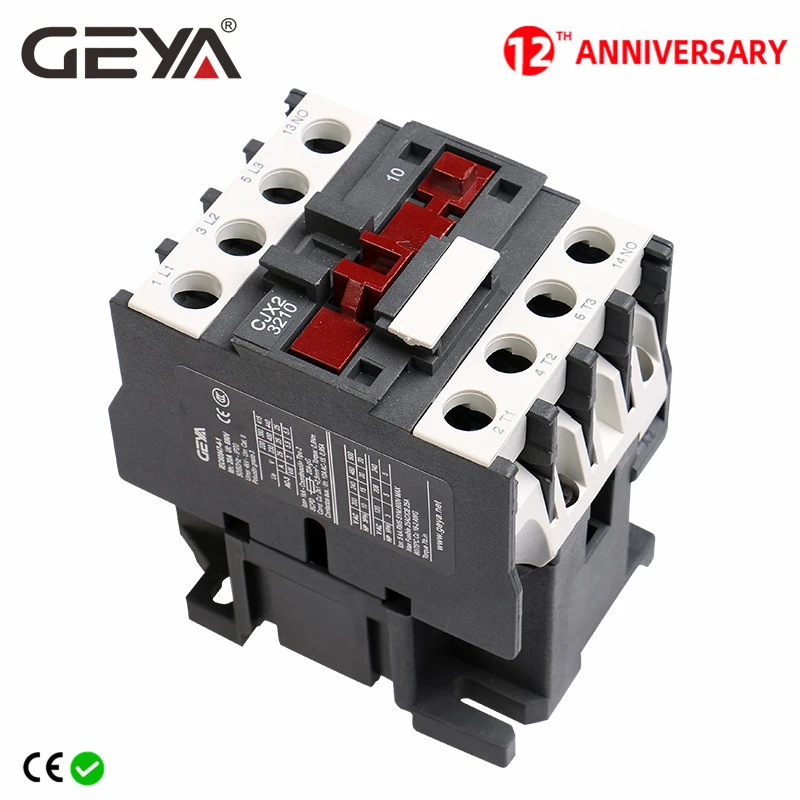 GEYA CJX2 2510 3210 Magnetic 3Phase Contactor 1NO 25A 32A 220V or 380VAC LC1D Contactor Din Rail ...