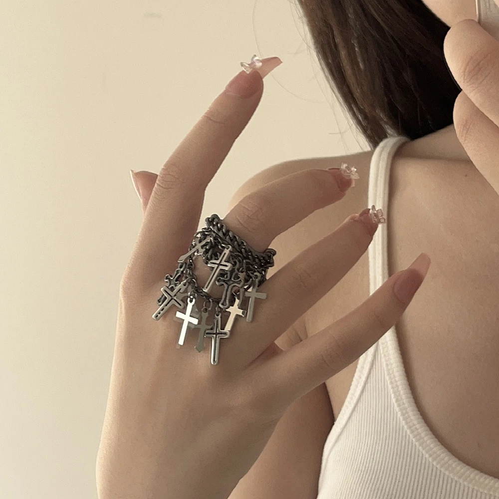 Anillo-multicapa-de-Hip-Hop-para-hombres-y-mujeres-cadena-negra ...