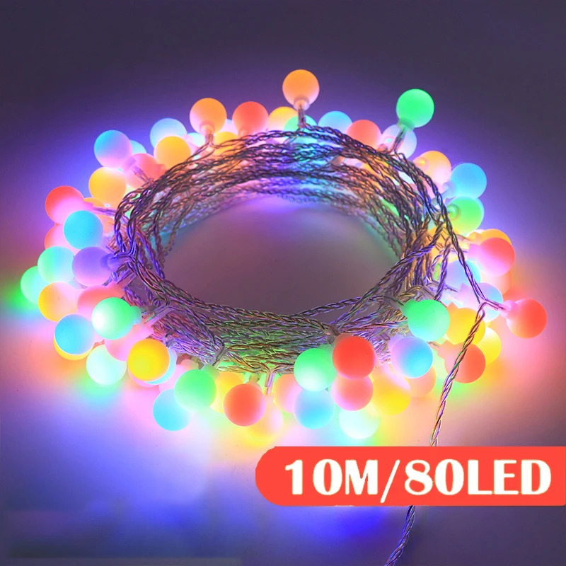 LED String Lights Outdoor/Indoor 12M Ball Chain Lights Garland Lights ...