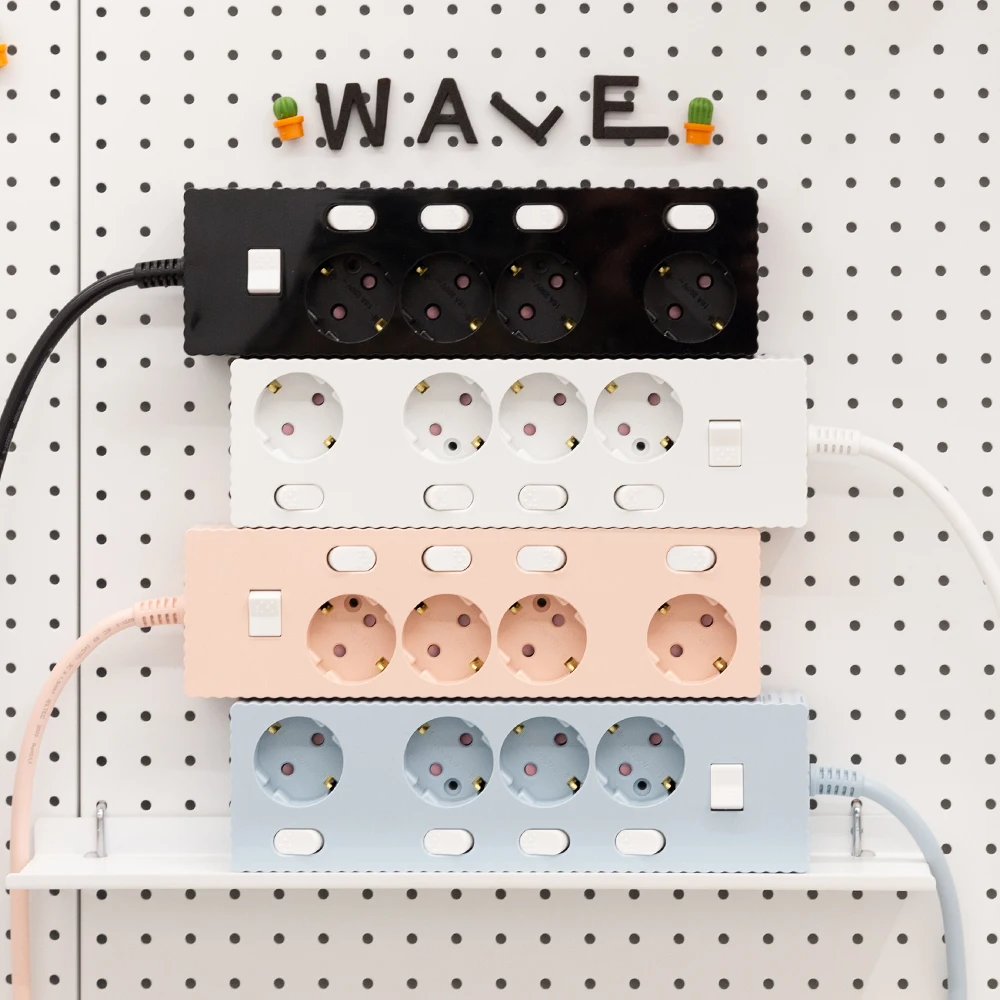 Wave Power Strip Individual Power Failure Overload Multi-Concent 4-Hole ...