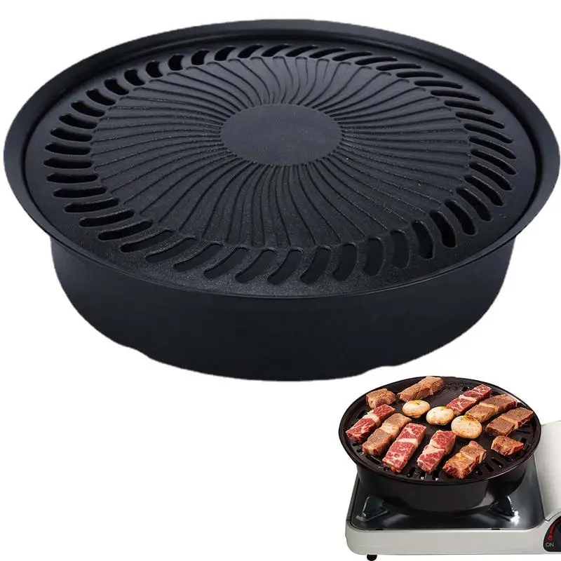 Korean-Grill-Pan-Non-stick-Grill-Circular-Size-Natural-Material ...
