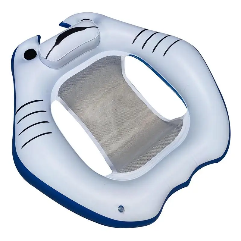 Inflatable Pool Float Chair Water Lounge Float With Cup Holder ...