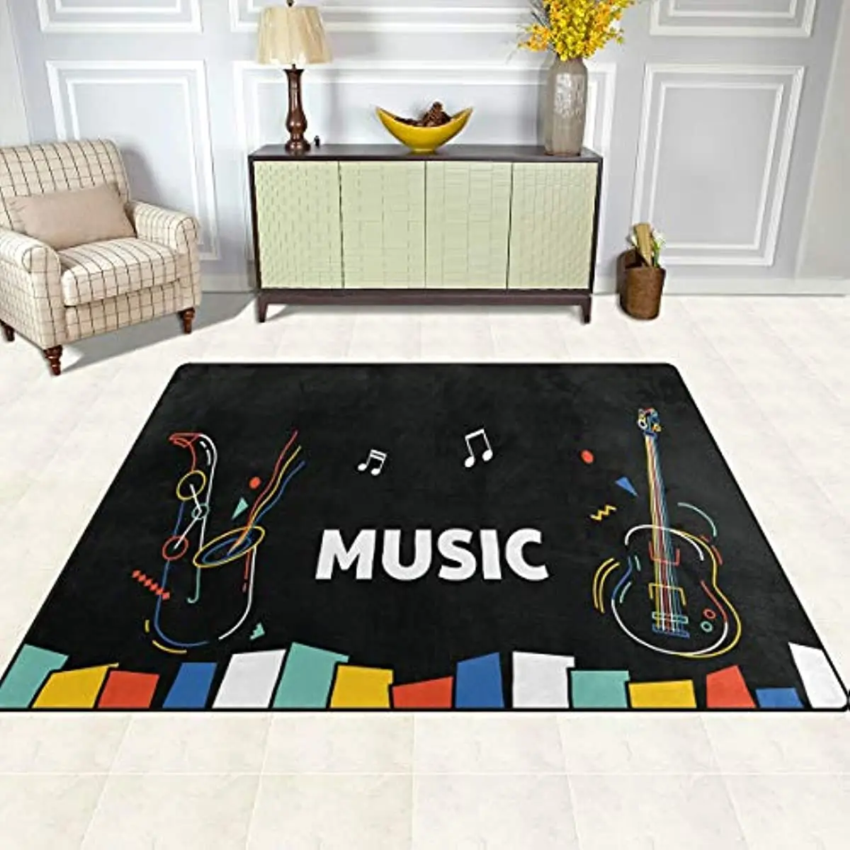 Music-Note-Piano-Guitar-Rainbow-Carpet-for-Living-Room-Luxury-Home ...