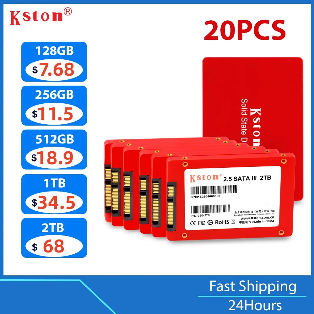 Kston 2.5 인치 SSD HDD 솔리드 스테이트 드라이브, 노트북 데스크탑 하드 드라이브용, 128GB, 240GB ...