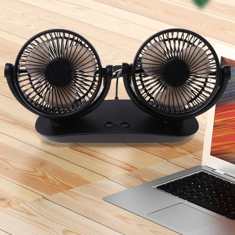 Dual-Head-Car-Fan-USB-Car-Powered-Cooling-Fan-with-360-Degree ...