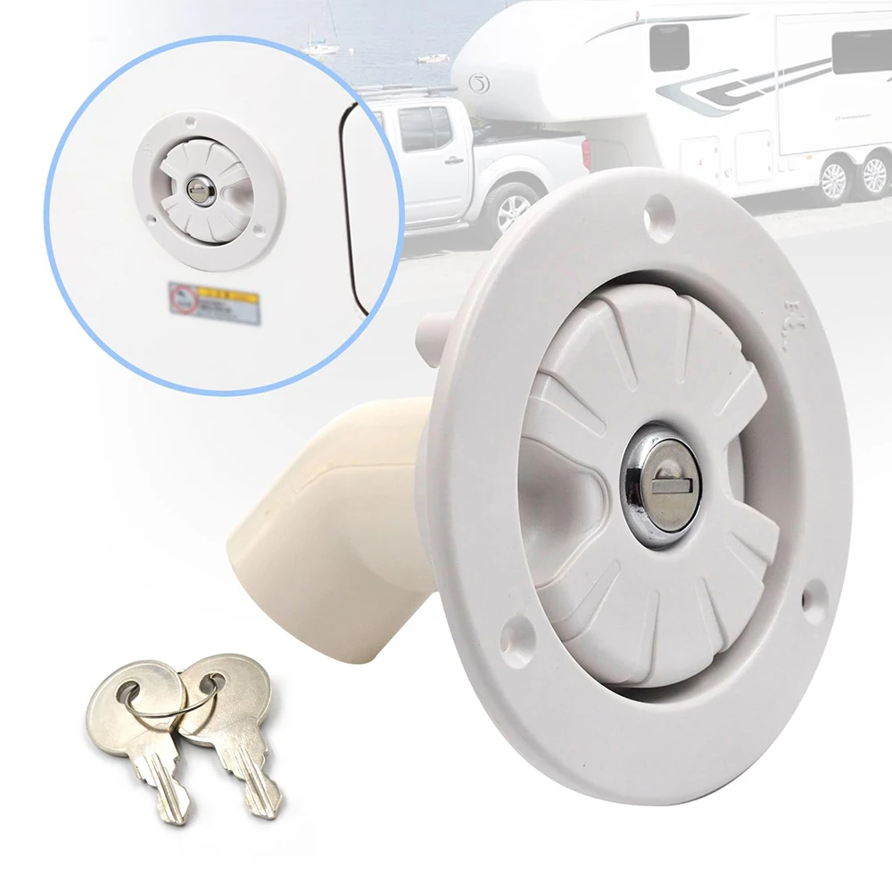 RV Gravity Water Fill Cap Fresh Water Locking Cap with 2 Keys for ...