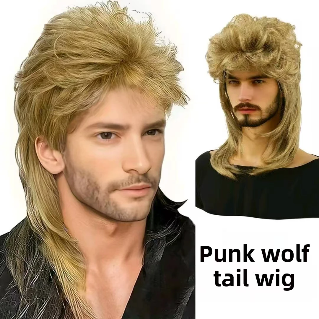 Men's 80s Punk Rock Wigs 20 Inches Synthetic Heat Resistant Fiber ...